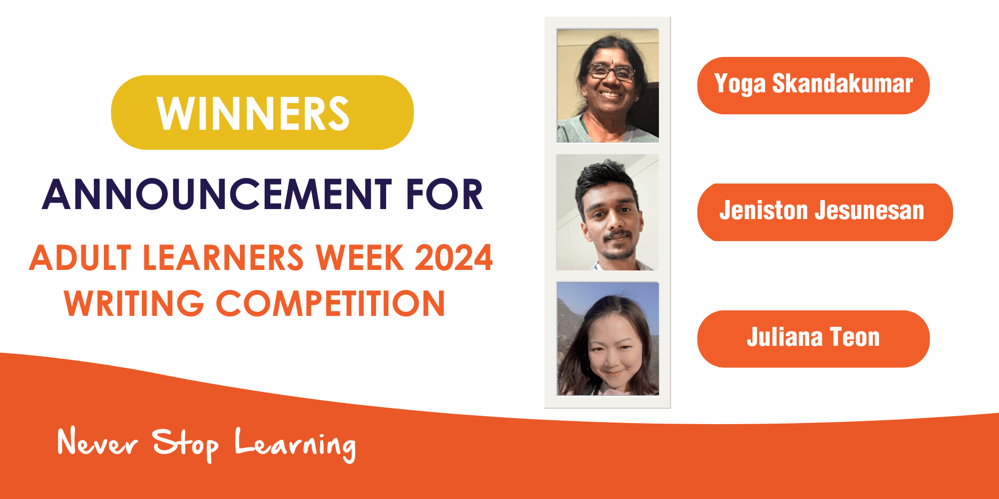 Celebrating the Winners of our Adult Learners Week Writing Competition 2024